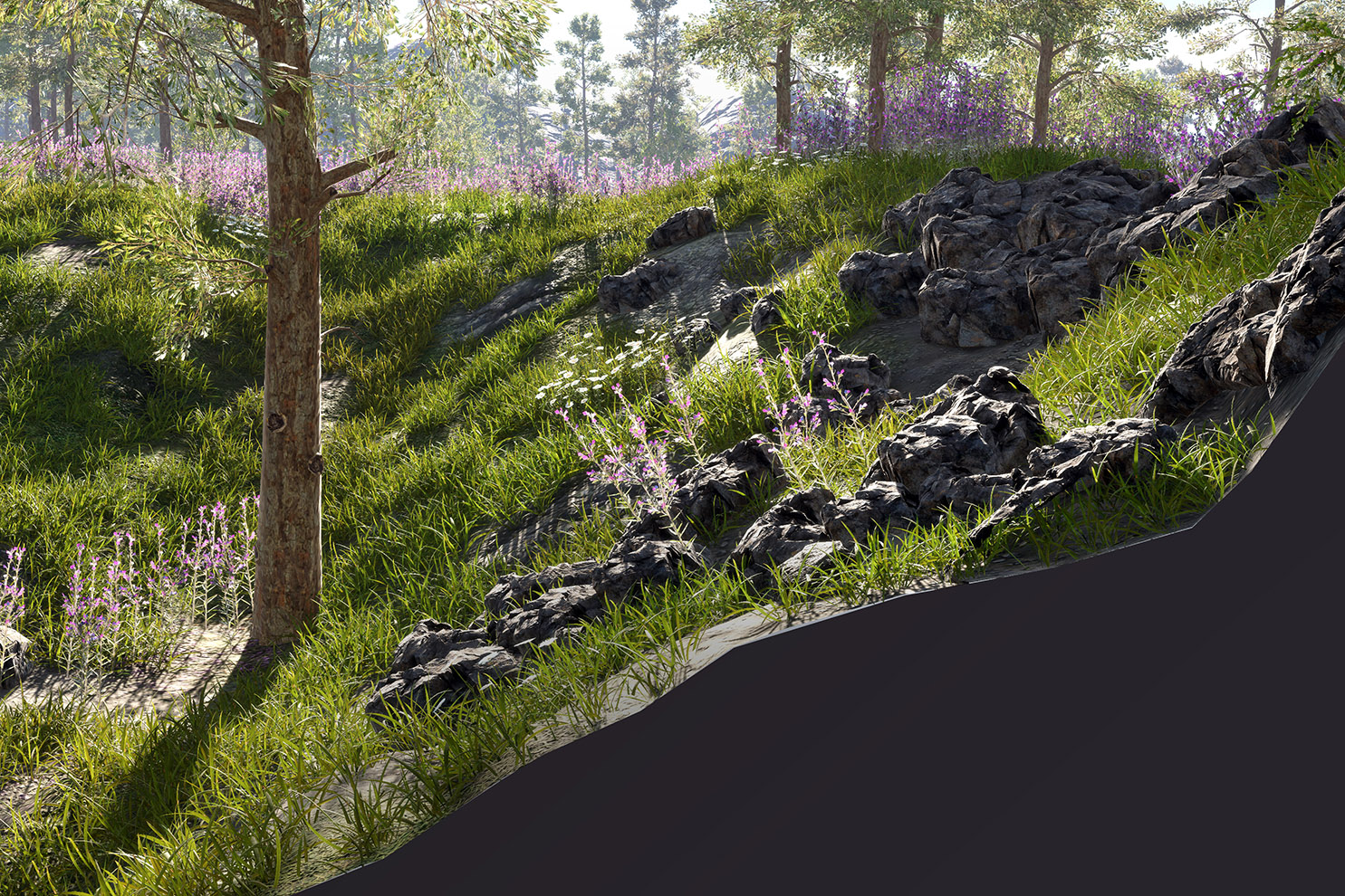 Align vegetation to the terrain